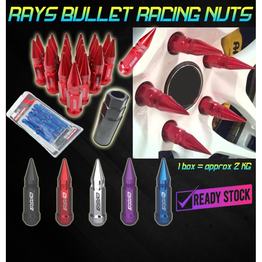 RAYS Bullet shape racing bull lock nut ready stock | Shopee Malaysia
