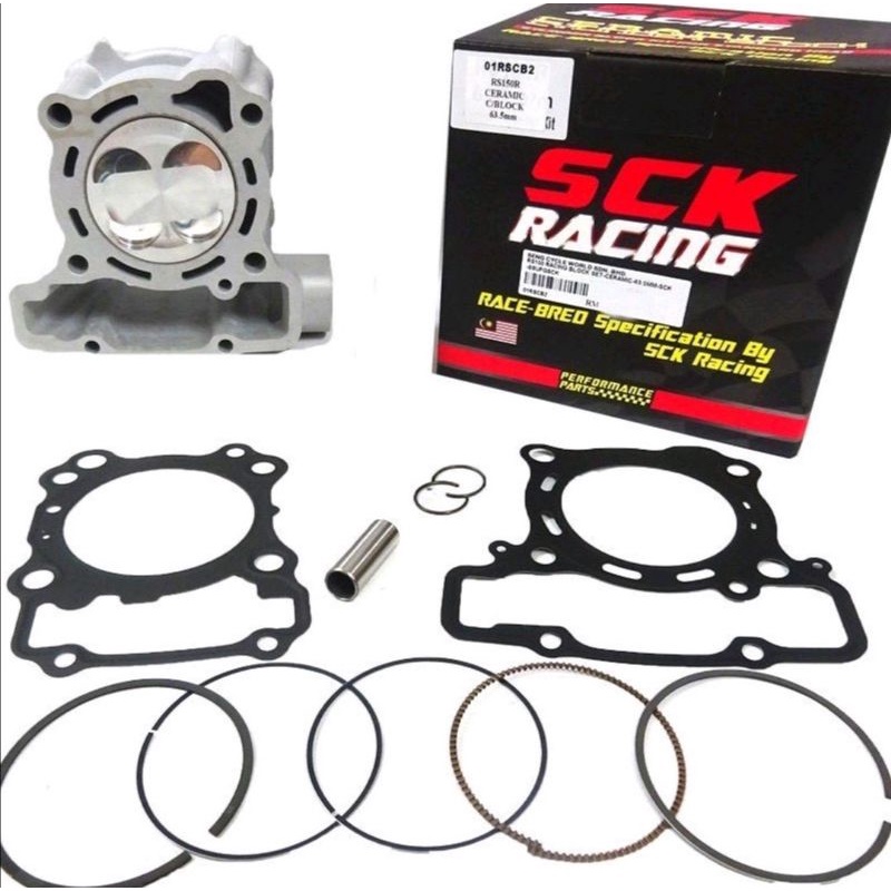 SCK RACING HONDA RS150 CERAMIC BLOCK 63.5MM / 65MM / 65MM+6MM+ FORGED PISTON KIT & NORMAL PISTON ...