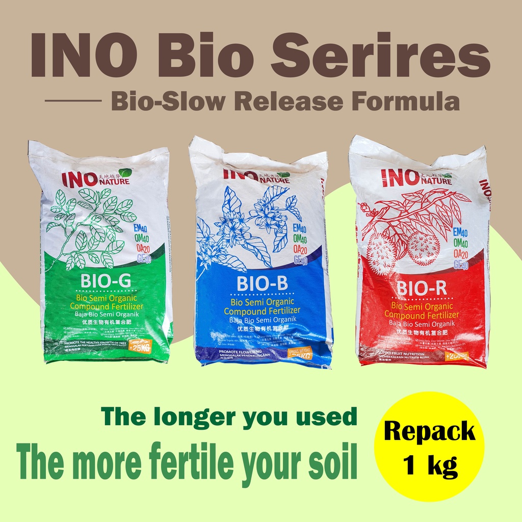 CPR FEED / INO Nature Bio Series Fertilizer (BIO-G, BIO-B, BIO-R) 1kg ...