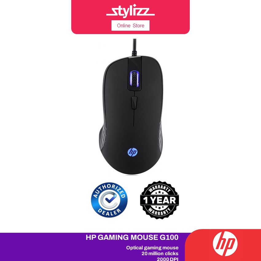 HP G100 HIGH PERFORMANCE LED 2000DPI GAMING MOUSE - Optical Gaming ...