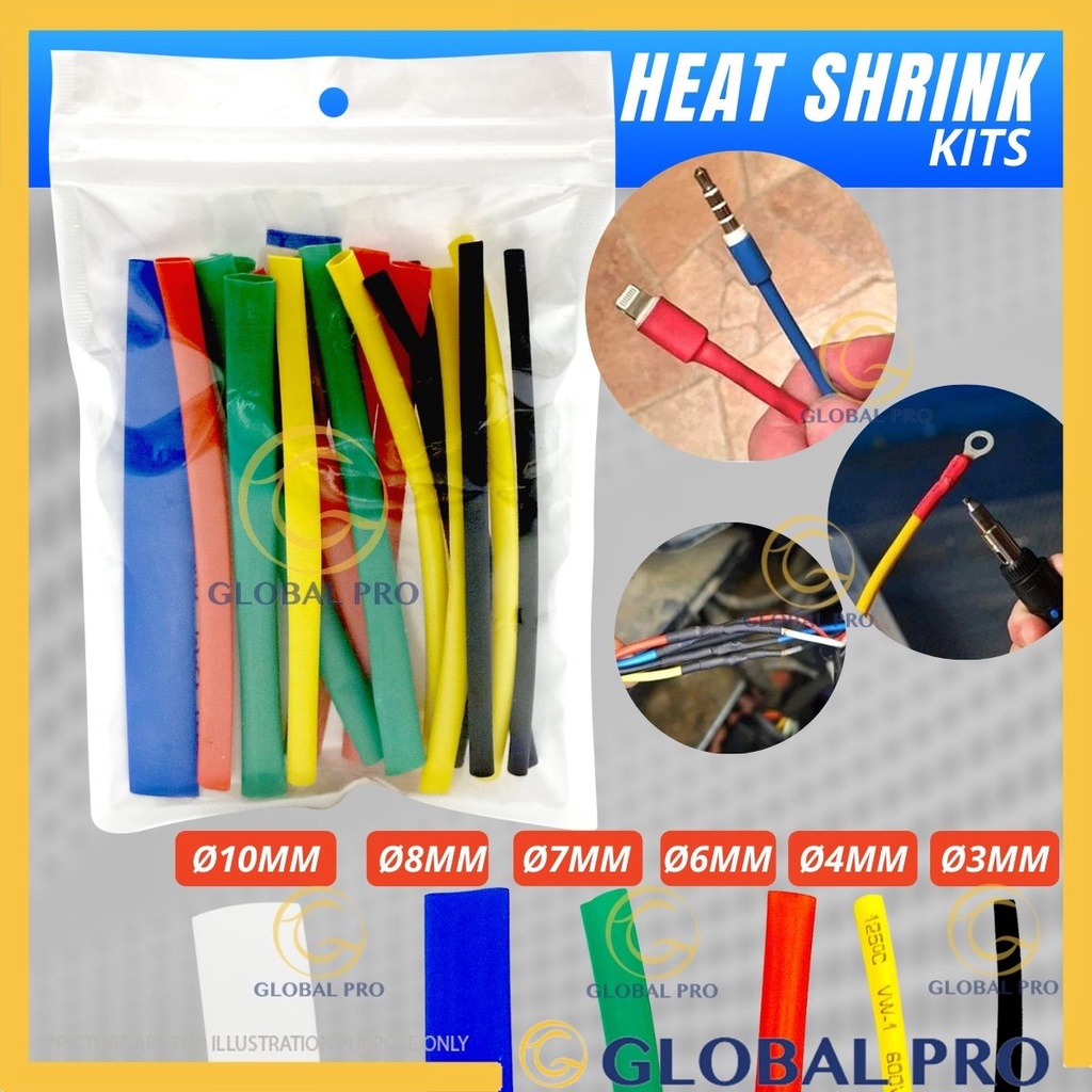 18PCS Shrinkable Heat Tube Assorted Size Colorful Insulation Wire ...