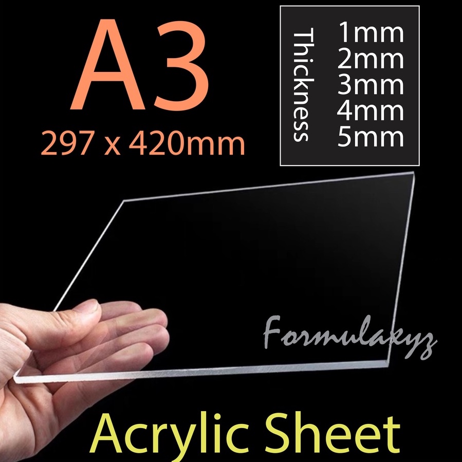 Acrylic Sheet Clear/Perspex A3 size - 1mm/2mm/3mm/4mm/5mm | Shopee Malaysia