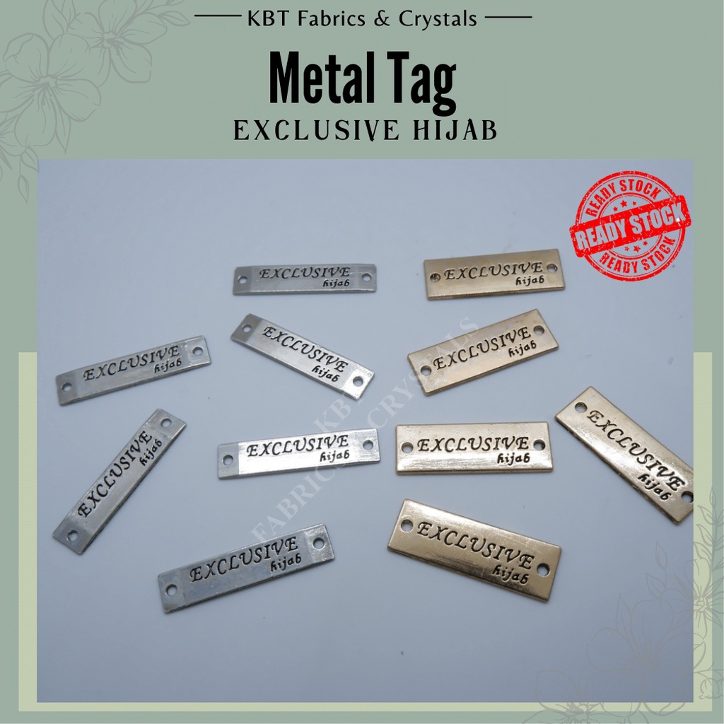 "EXCLUSIVE HIJAB" Alloy Iron Metal Label Tag Handmade Premium Quality ...