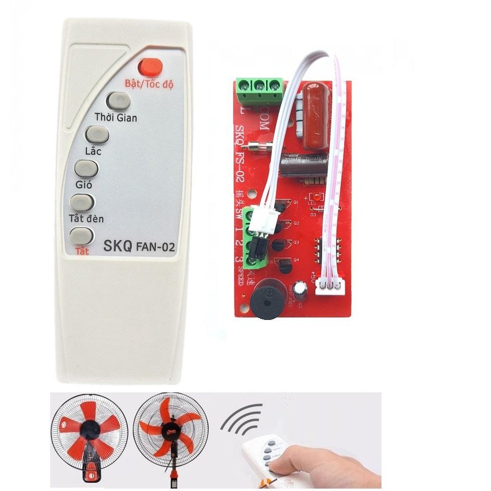 Set of 2 remote control fan circuits + 2 VIETNAMESE controls GOOD TYPE ...