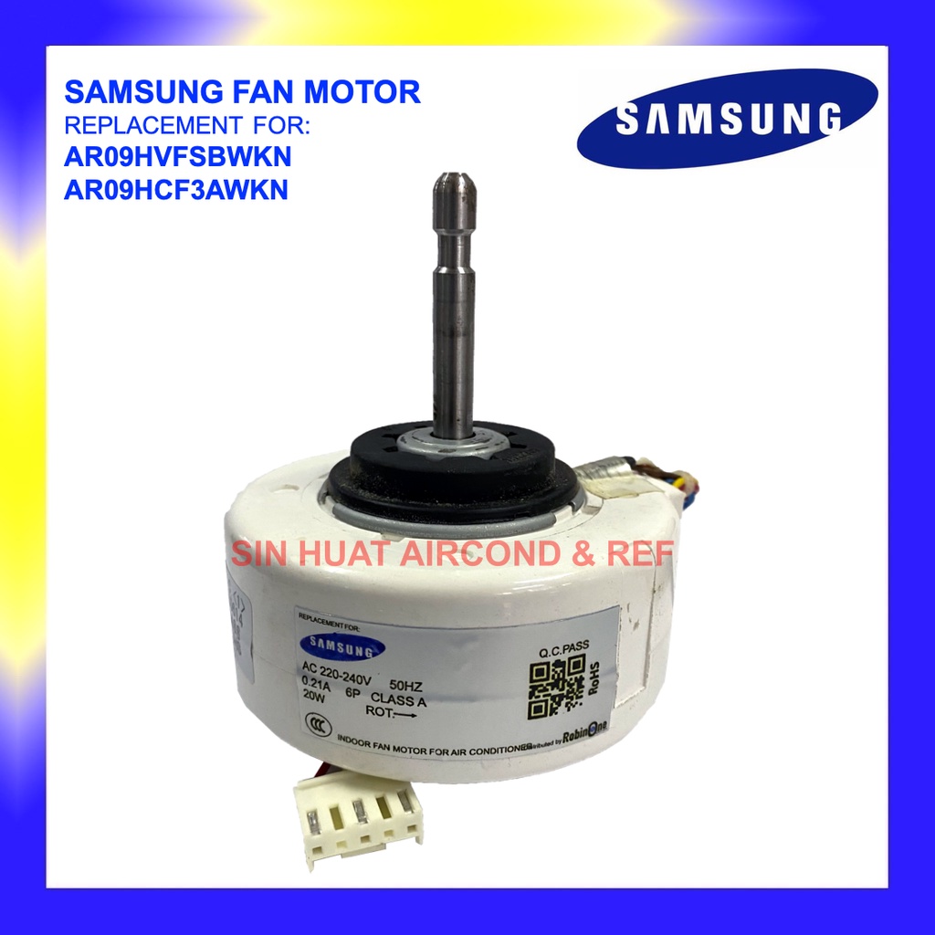 Samsung Indoor Fan Motor SAMSUNG AR09HVFSBWKN AR09HCF3AWKN Replacement ...