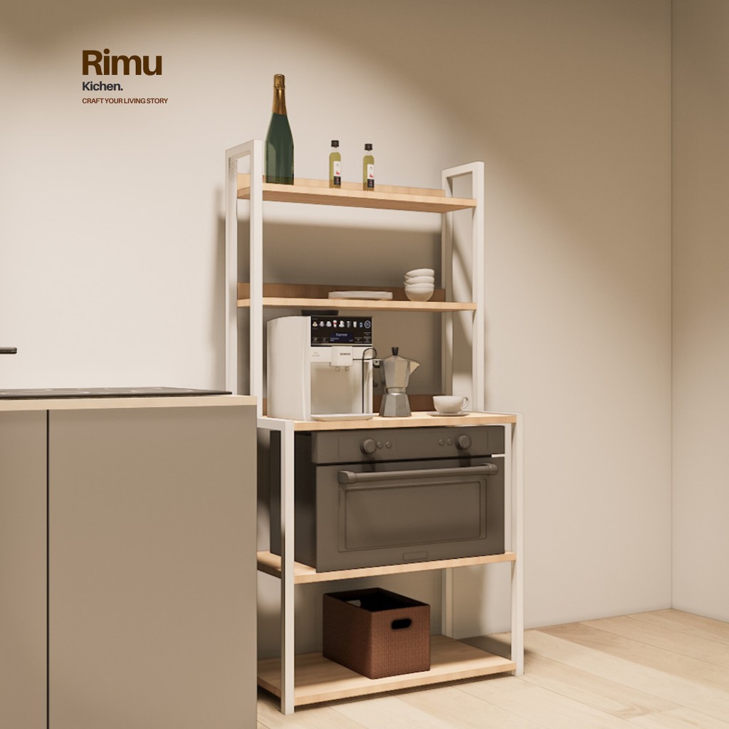 KAYU Rimu Kichen Kitchen Shelf Minimalist Stacking Microwave Oven Rack ...