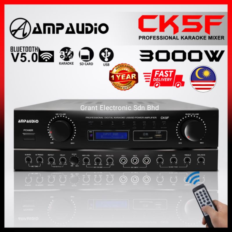 Ampaudio CK5F Karaoke Professional Amplifier Stereo Amplifier bluetooth Home Karaoke System 5 ...