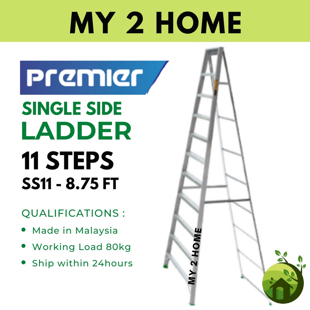 ORIGINAL SS11 Everlas 11 Steps Heavy Duty Aluminium Single Sided Ladder ...