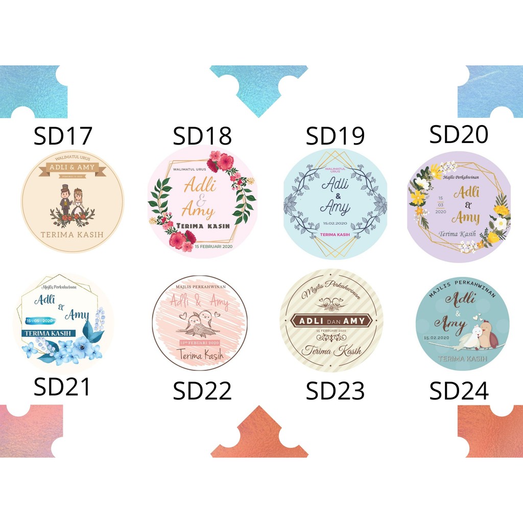 🔥 BUY 50 FREE 2🔥 [Ready Stock] Stiker Doorgift, Goodies, Sticker Custom ...