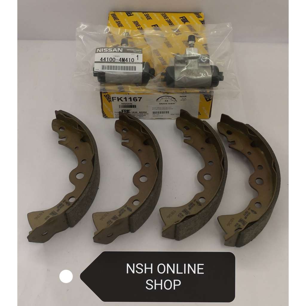 Brake Shoe (FBK)+Brake Pump (OEM) Rear for Nissan Sentra N16 2002-2008 Year (1 SET) FK1167 ...
