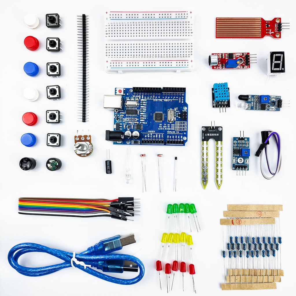 [Ready Stock]LAFVIN Basic Starter Kit with UNO R3 CH340,Breadboard + Retail Box Compatible with ...