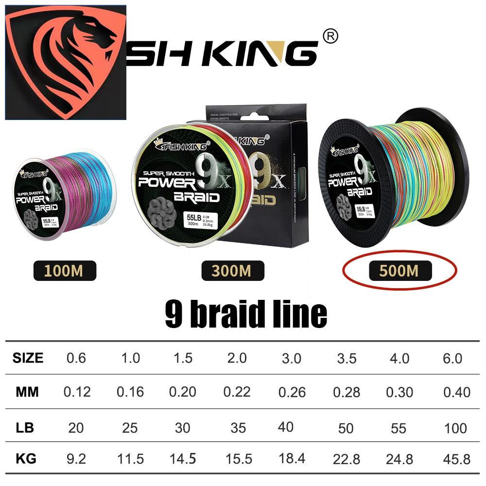 Fishing King 500M 9X Strands Braided Fishing Line Multifilament Pe Line ...