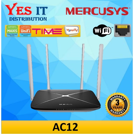 Mercusys AC12 Dual Band AC1200 5GHz + 2.GHz Wireless WiFi Router ...
