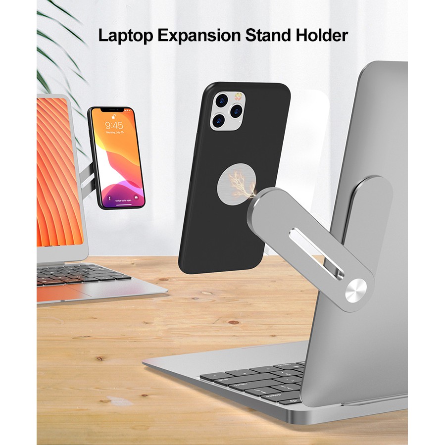 Laptop Side Mount Clip On Monitor Magnetic Stand with Phone Holder ...