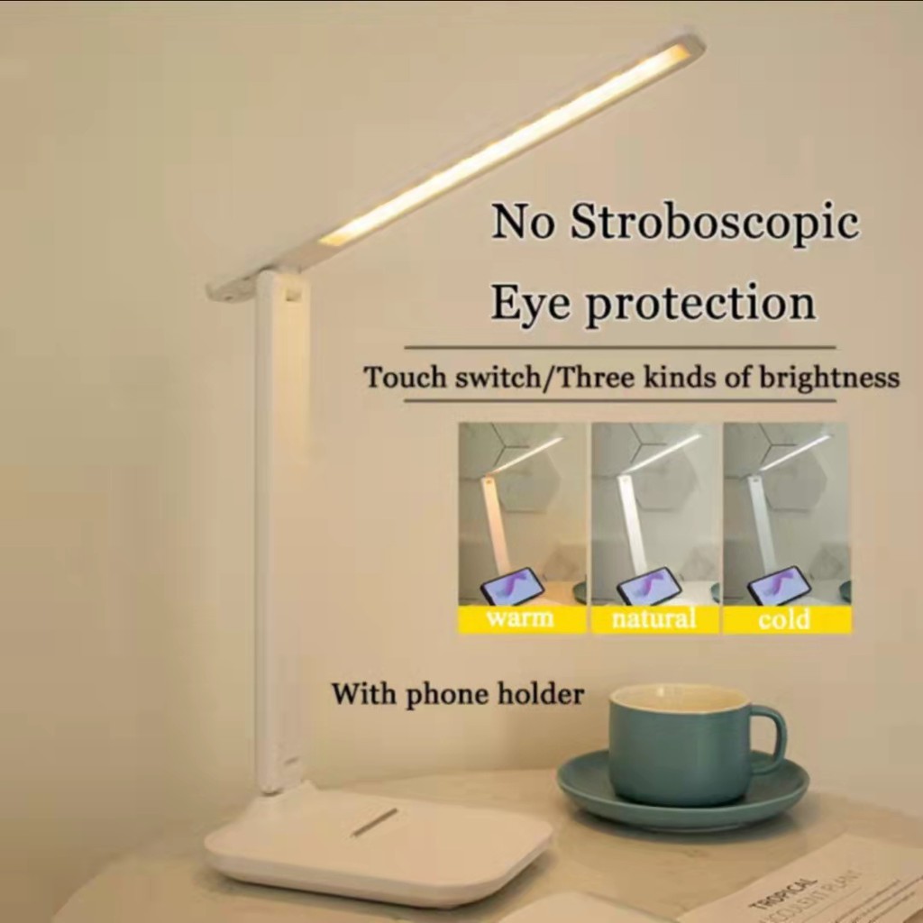 LED Desk Lamp USB Study Lamp Stepless Dimming Table Lamp Rechargeable ...