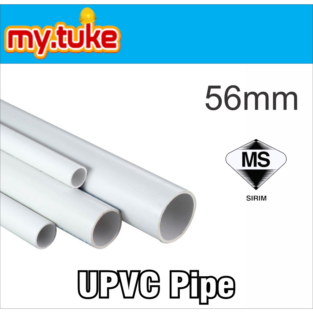 UPVC Pipe 2" 56mm SIRIM for Home Repair and DIY Project (3 Feet/3 Kaki ...