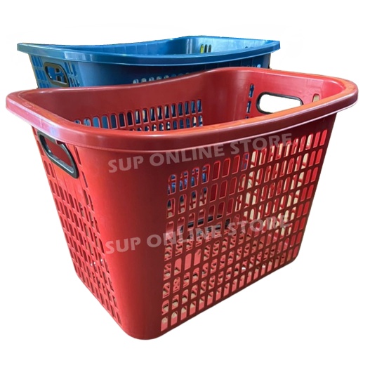 Plastic Rectangle Laundry Basket / Multipurpose Basket / Bakul Dobi ...