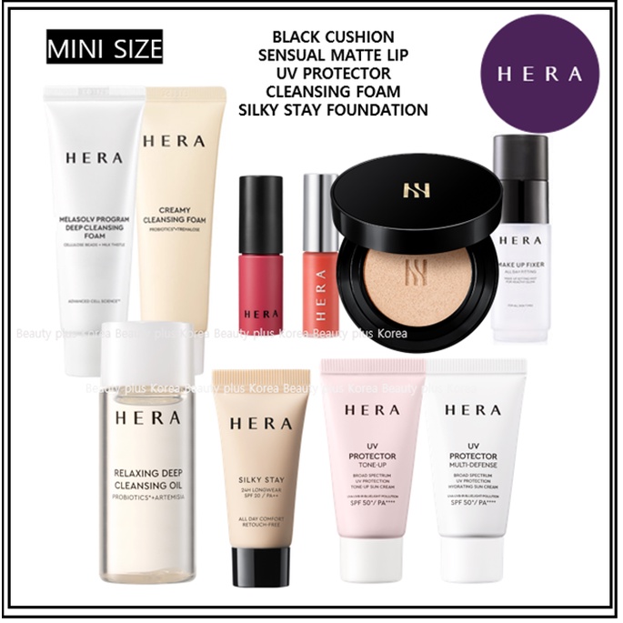[HERA] Mini Size Black Cushion/Sensual Mini Matte lip/MiniCleasnsing ...