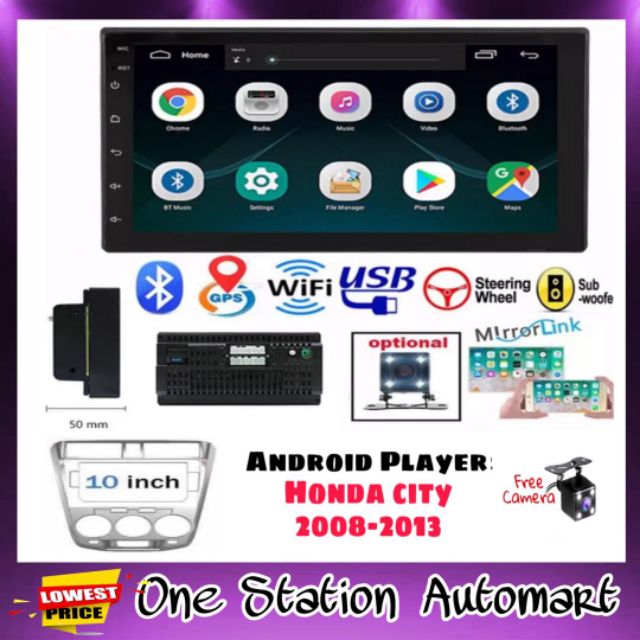 ANDROID PLAYER WITH HONDA CITY 2008-2013 PLAYER CASING , PLUG AND PLAY ...