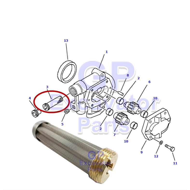 PC200-5 / PC220-5 HYDRAULIC EXCAVATOR GEAR PUMP PILOT FILTER (704-28 ...