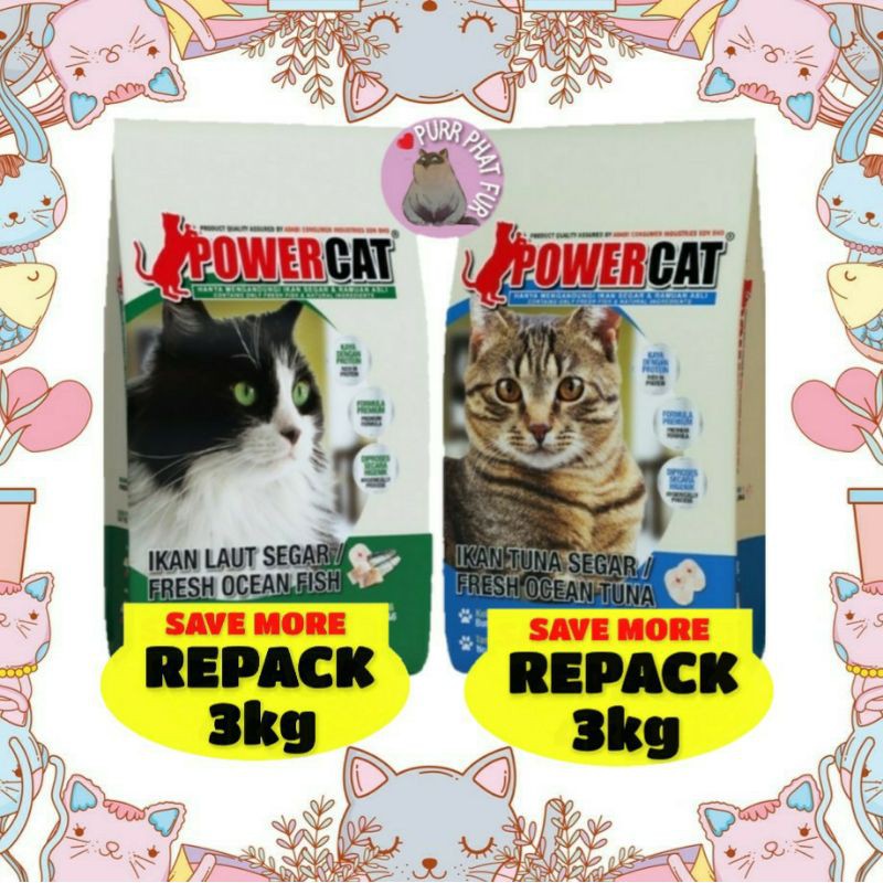 🌈 POWERCAT OCEAN FISH OR TUNA REPACK 3KG 🌈 | Shopee Malaysia