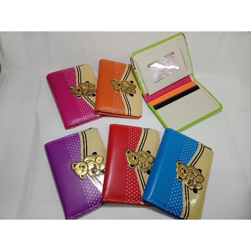 Bear character folding women's wallet / cute character folding women's ...