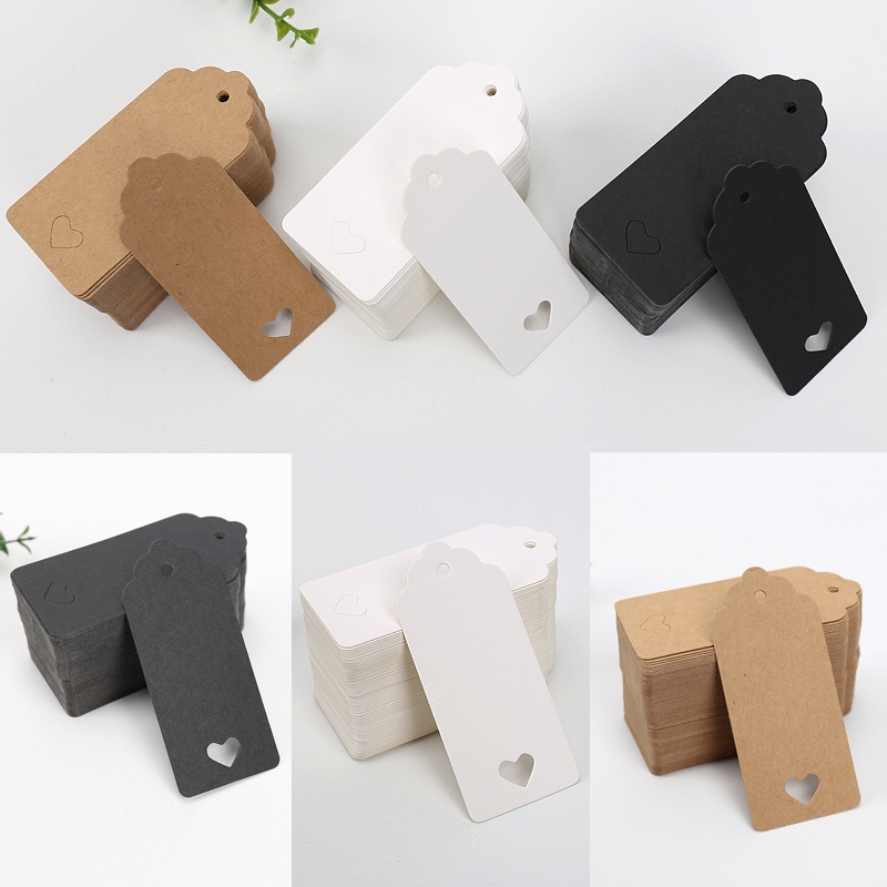 50/PCS Kraft Paper Blank Hang Tags Gift Tag DIY Wedding Party Heart ...