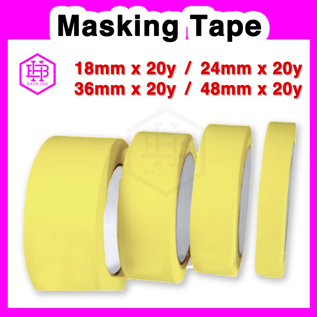 masking tape (18/24/36/48mm*20y) tape kertas/selotape/gummed paper tape ...