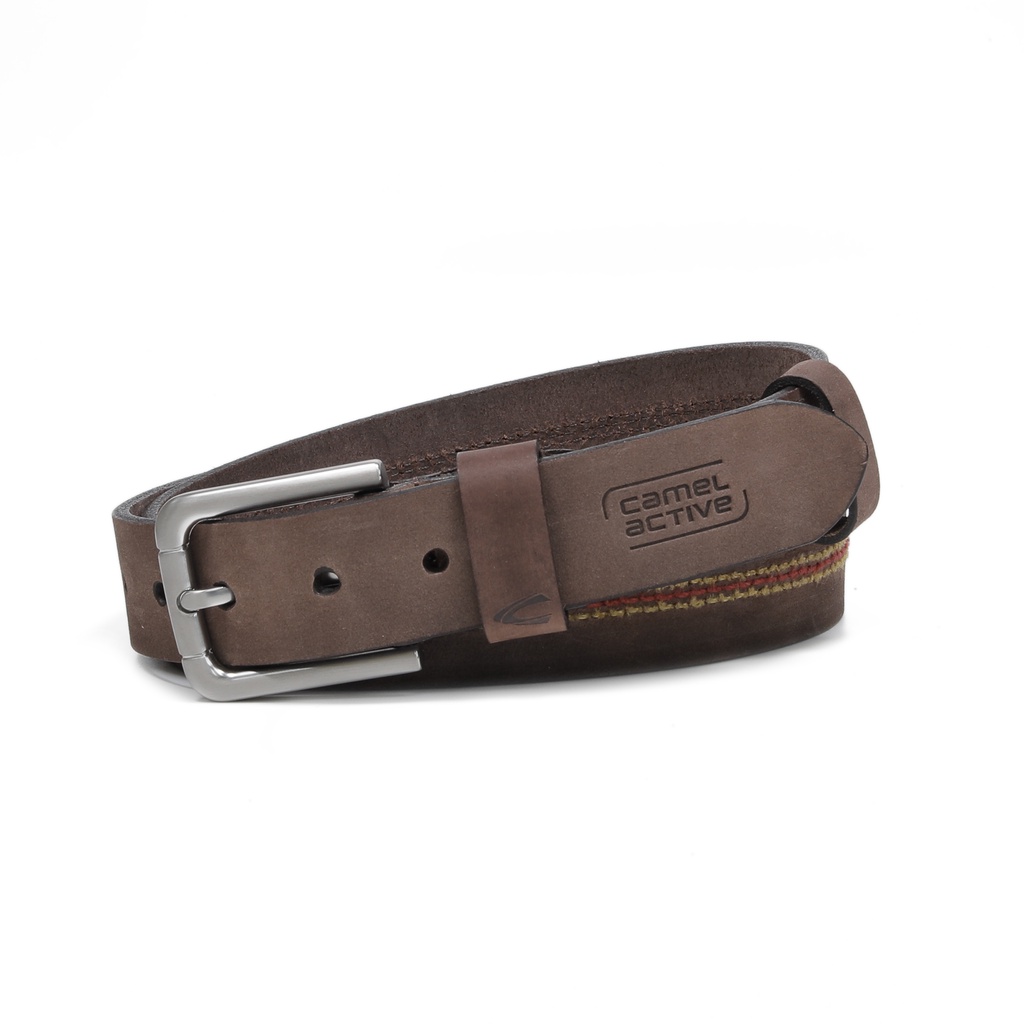 camel active Men Belt Leather Buffed Finished Dark Brown (1554DRG-17# ...