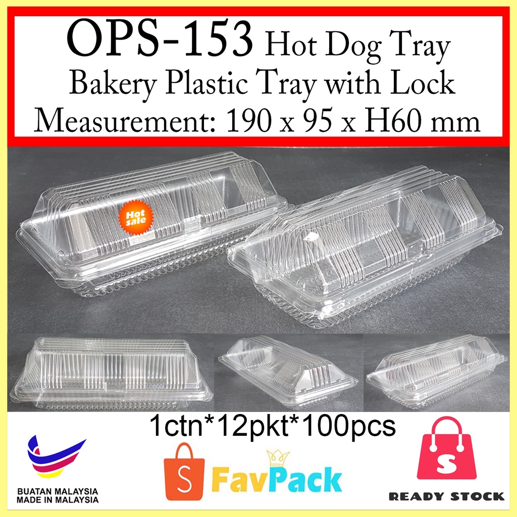 OPS-153-C20 (BENXON) Plastic Tray with Lockthick / Swiss Roll & Hot Dog ...