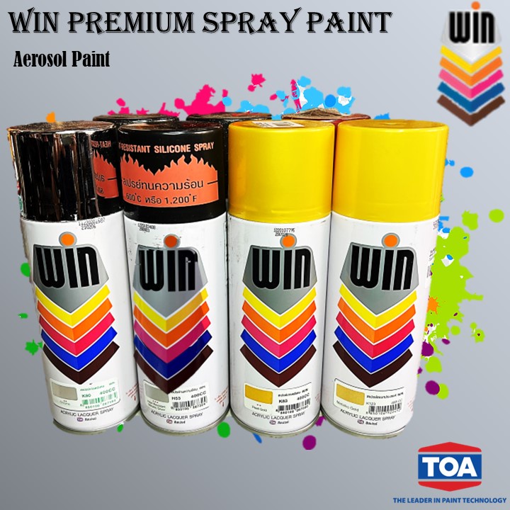 WIN Aerosol Spray Paints 400ml Premium Colours For All Purposes ...