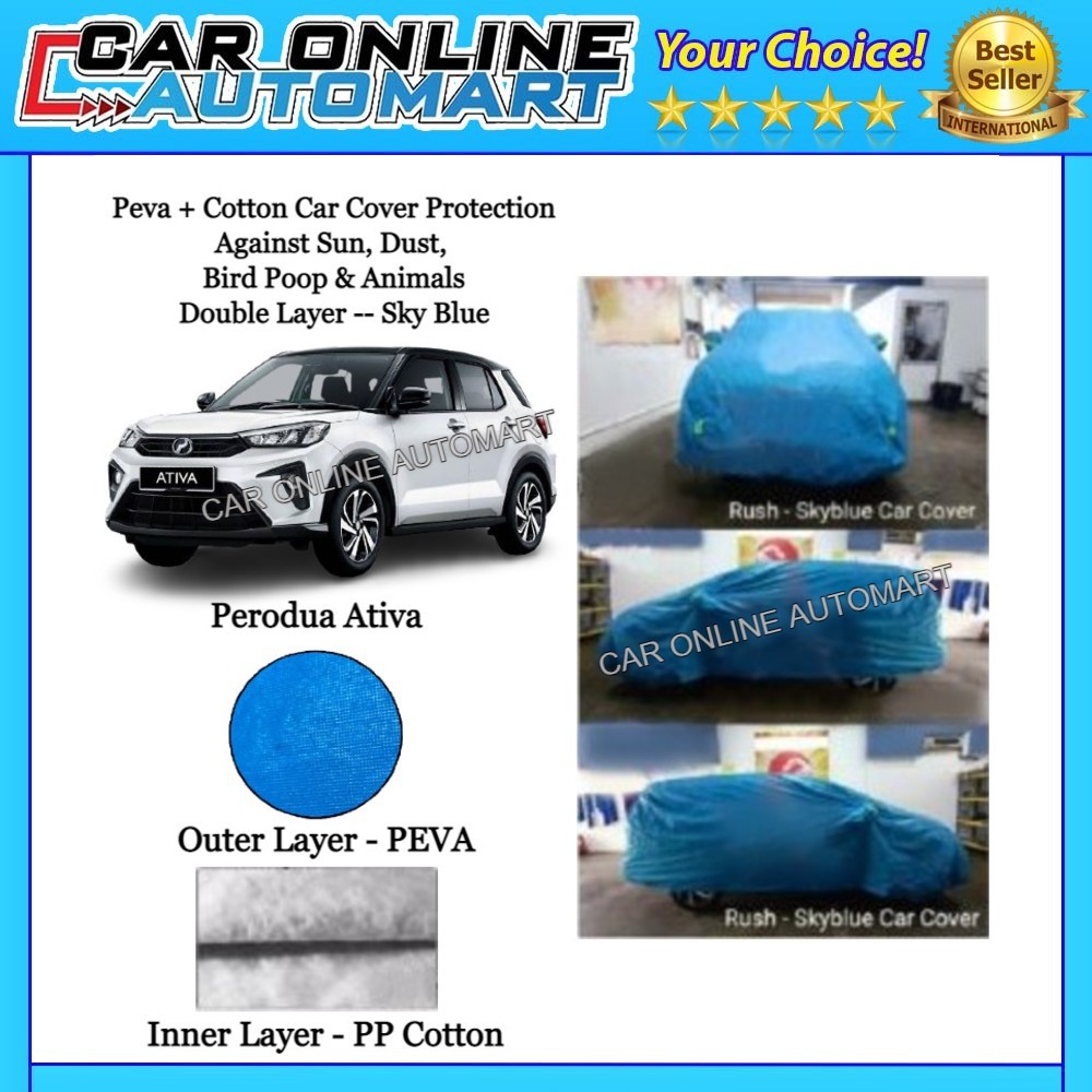 Perodua Ativa CAR COVER PEVA+Cotton High UV Protection Dust Scratch ...