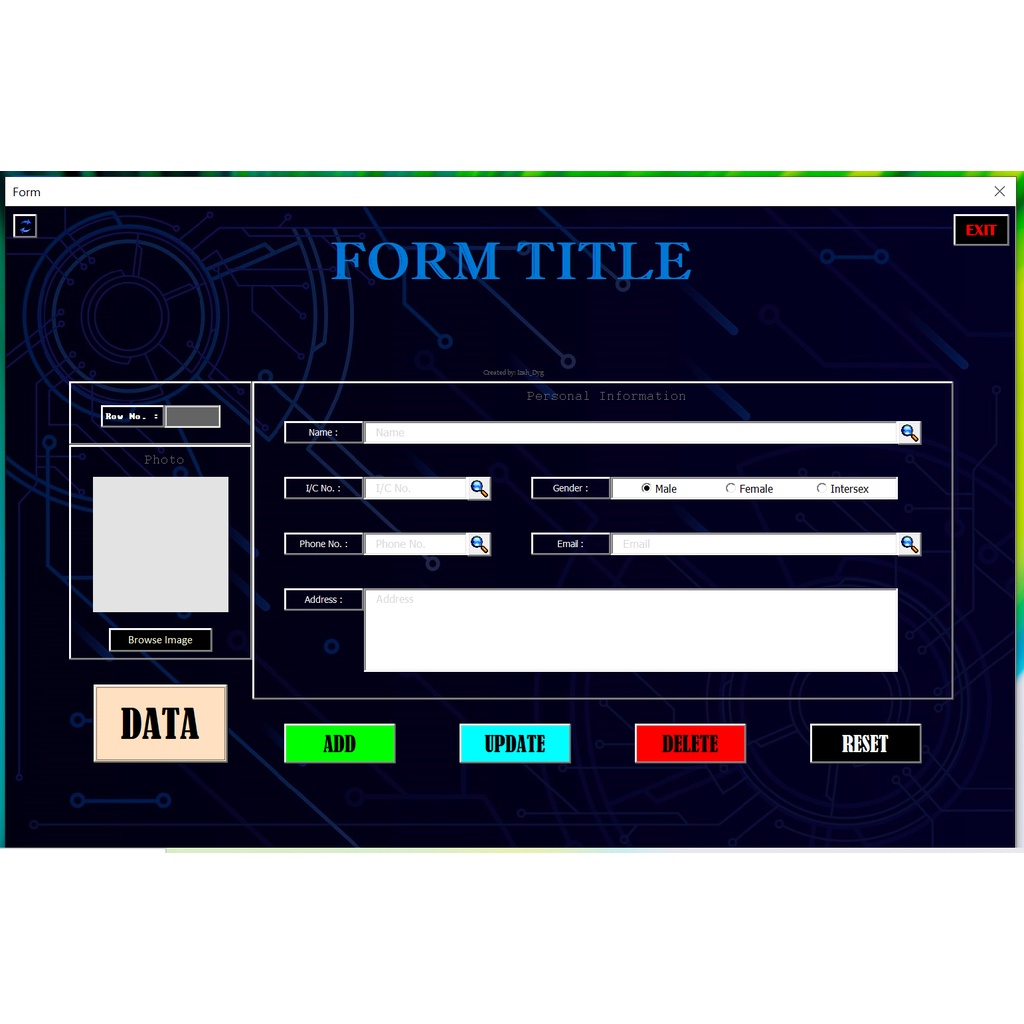 Dynamic Userform V10 Data Entry Form Registration Form Borang Pendaftaran Digital Form In Excel