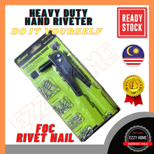 Hand Rivet Gun C/W 28pcs Rivet with Key 4pcs nozzle rivet gun hand ...