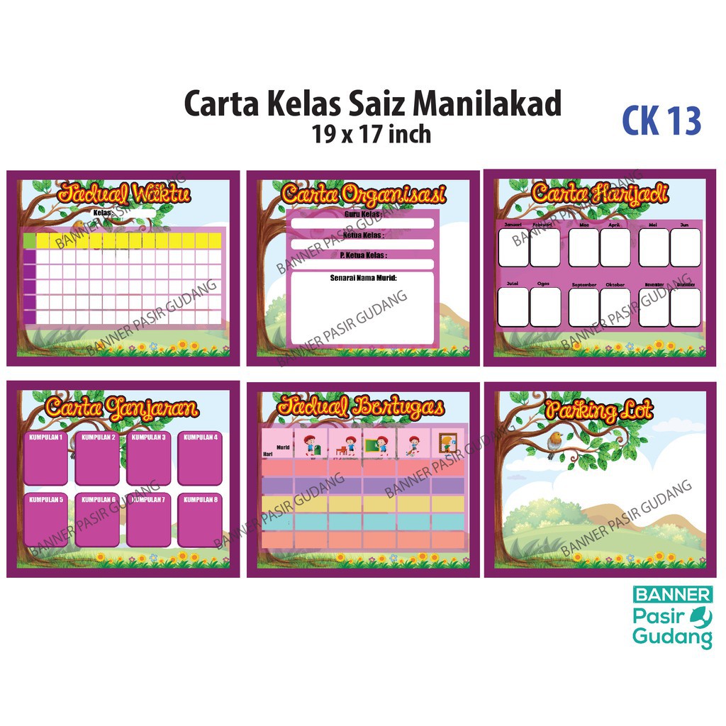 getah rambut Set Keceriaan Kelas / Banner Jadual Kelas EDISI BAJET ...