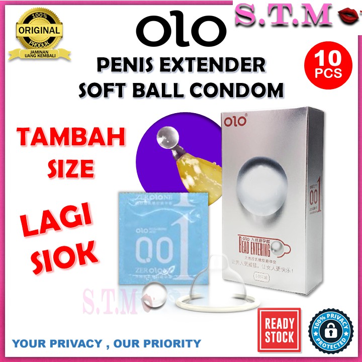 OLO 001 Condom Penis Extender Soft Ball Ultra Thin Kondom Nipis Tahan Lama Ultrathin Delay ...