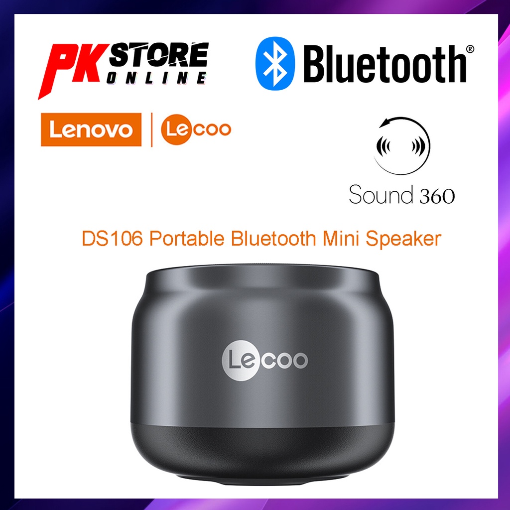 LENOVO LECOO DS106 PORTABLE BLUETOOTH SPEAKER HIFI STEREO SURROUND SUBWOOFER LOUDSPEAKER MINI ...