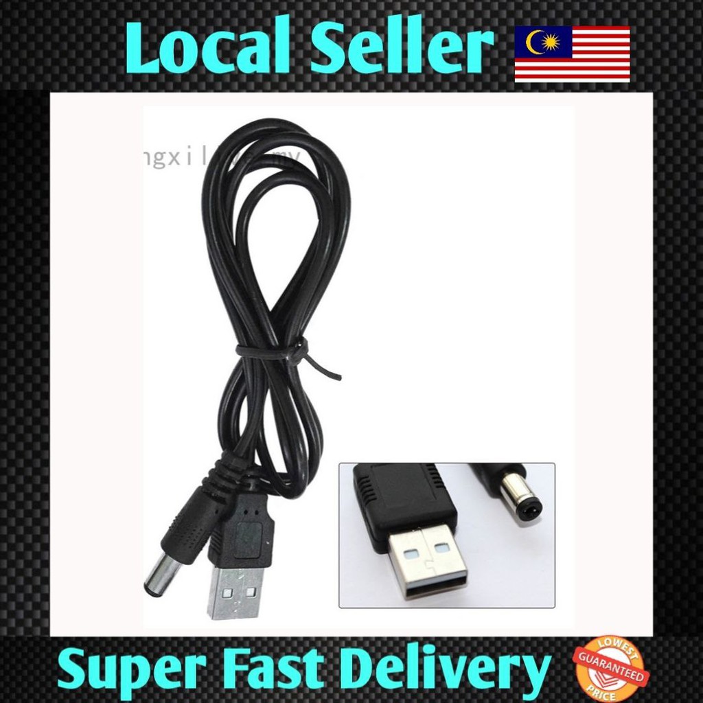 🔥Local Seller🔥 USB to 5.5mm Barrel Jack Male DC 5V Charger Plug Adapter ...