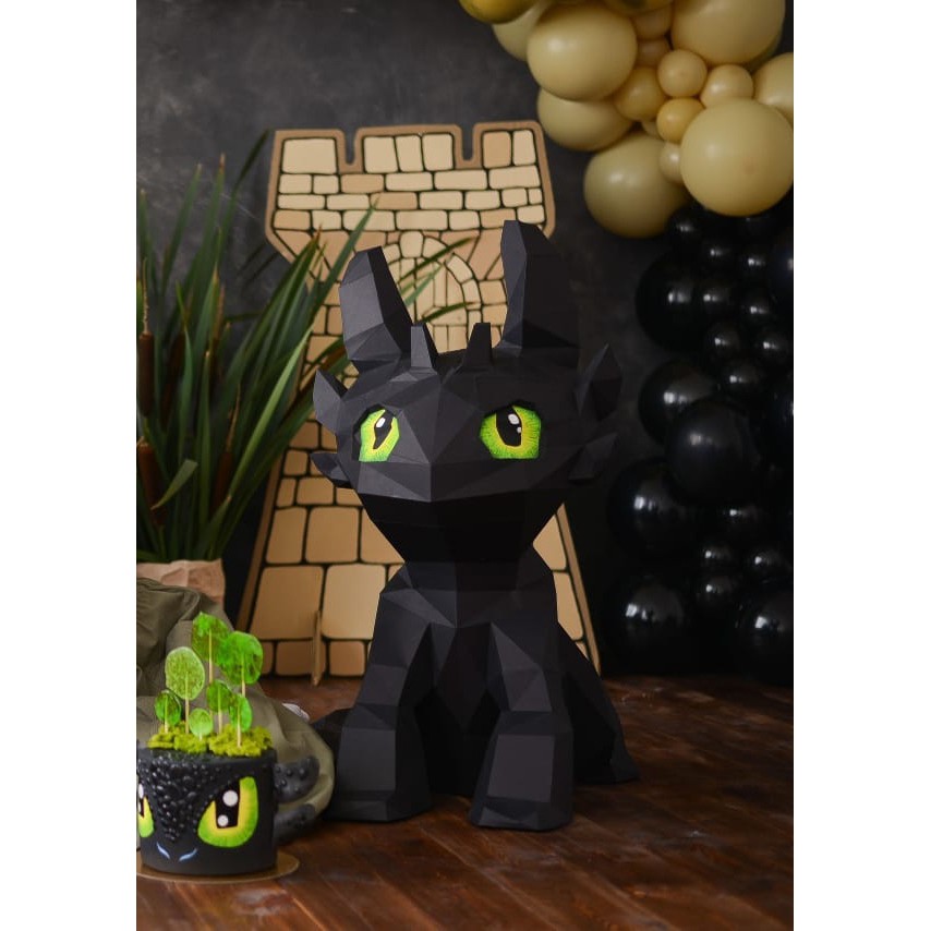 DIY 3D Papercraft A4 Paper Model Decor Kit: Toothless (How To Train ...
