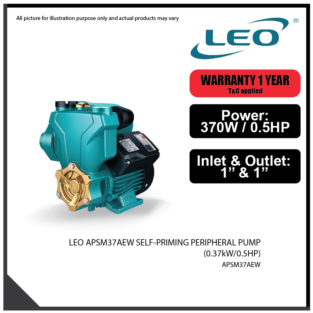 LEO APSM37AEW SELF-PRIMING PERIPHERAL PUMP (0.37kW/0.5HP) | Shopee Malaysia