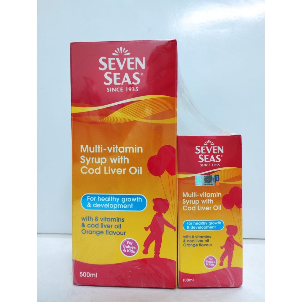Seven Seas Multi-vitamin Syrup with Cod Liver Oil 500ml+100ml (Orange ...