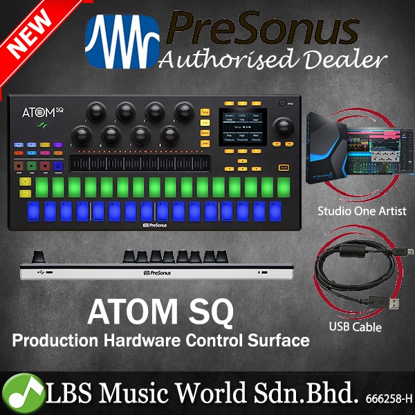 PreSonus ATOM SQ Keyboard Pad Hybrid MIDI Performance and Production ...
