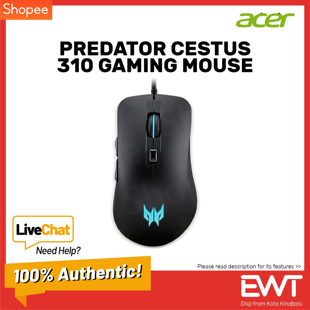 Acer Predator Cestus 310 Gaming Mouse 100% GENUINE! | Shopee Malaysia