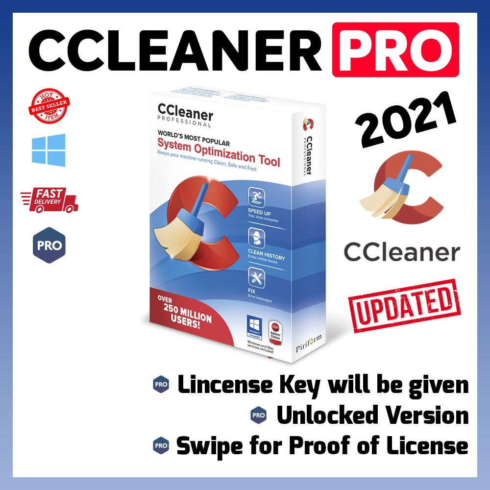 CCleaner Pro 2020 | License Under Your Name | Shopee Malaysia