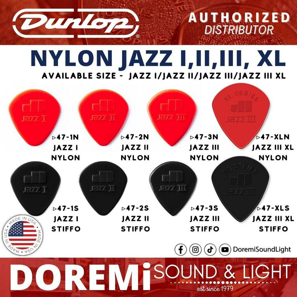 Jim Dunlop 47 Nylon Jazz Guitar Pick Nylon / Stiffo, Pack of 6pcs ...