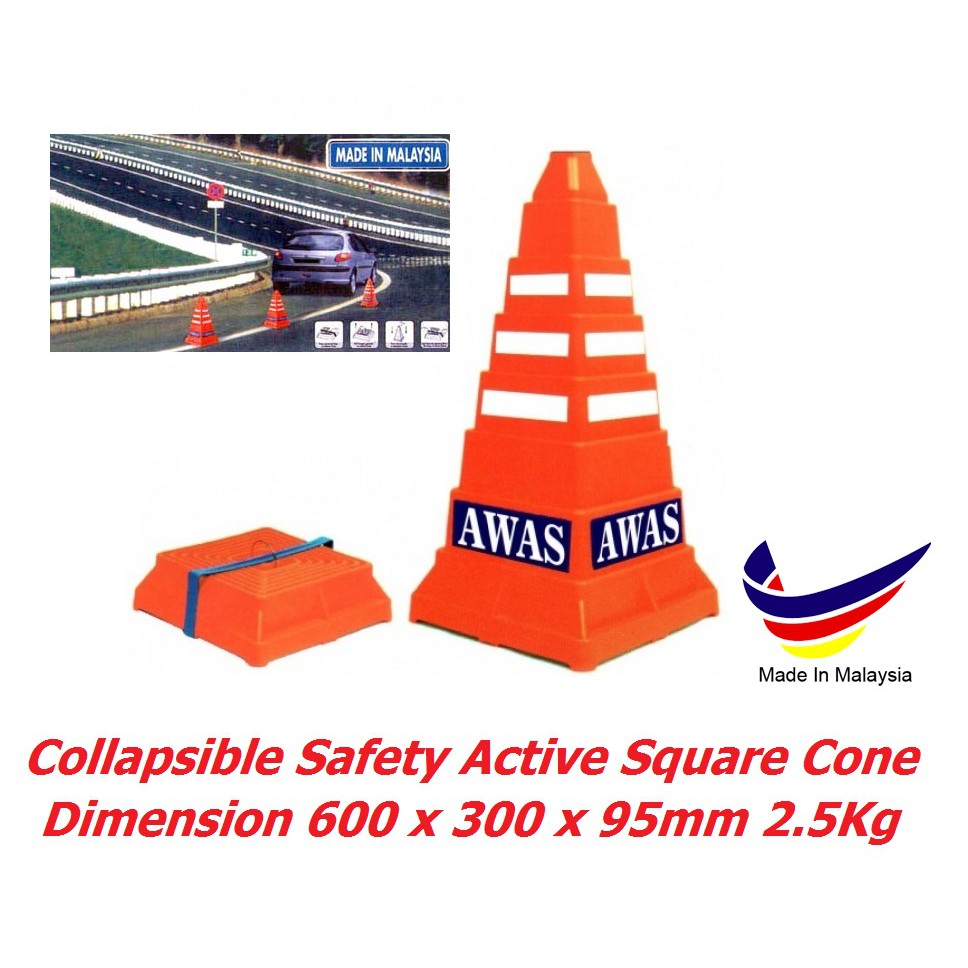 MY Professional Collapsible Safety Active Square Cone | Shopee Malaysia