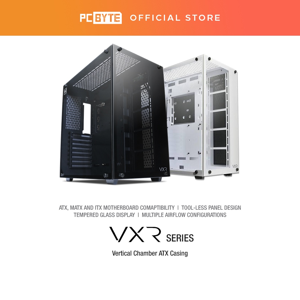 TECWARE VXR TG Premium ATX Gaming Case - Black/White | Shopee Malaysia