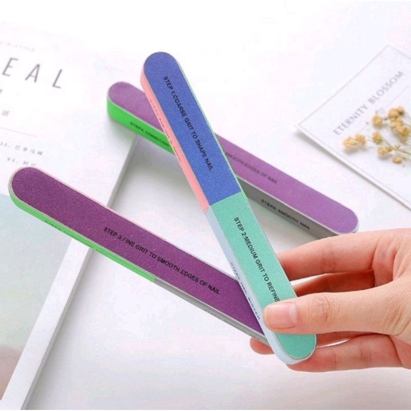 1 Pcs Colorful Long Straight Nail Polishing Tools 6 Sided Nail Buffer ...