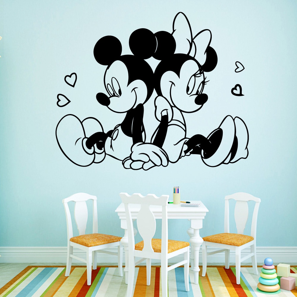 Cartoon Mickey Mouse Decal Removable Vinyl Mural Poster For Kids Rooms ...