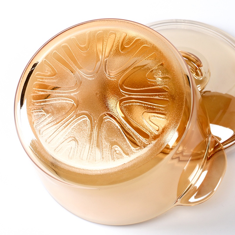 (GSF)Square Tempered Amber Glass Casserole 2.5LT☆☆Not Suitable For ...